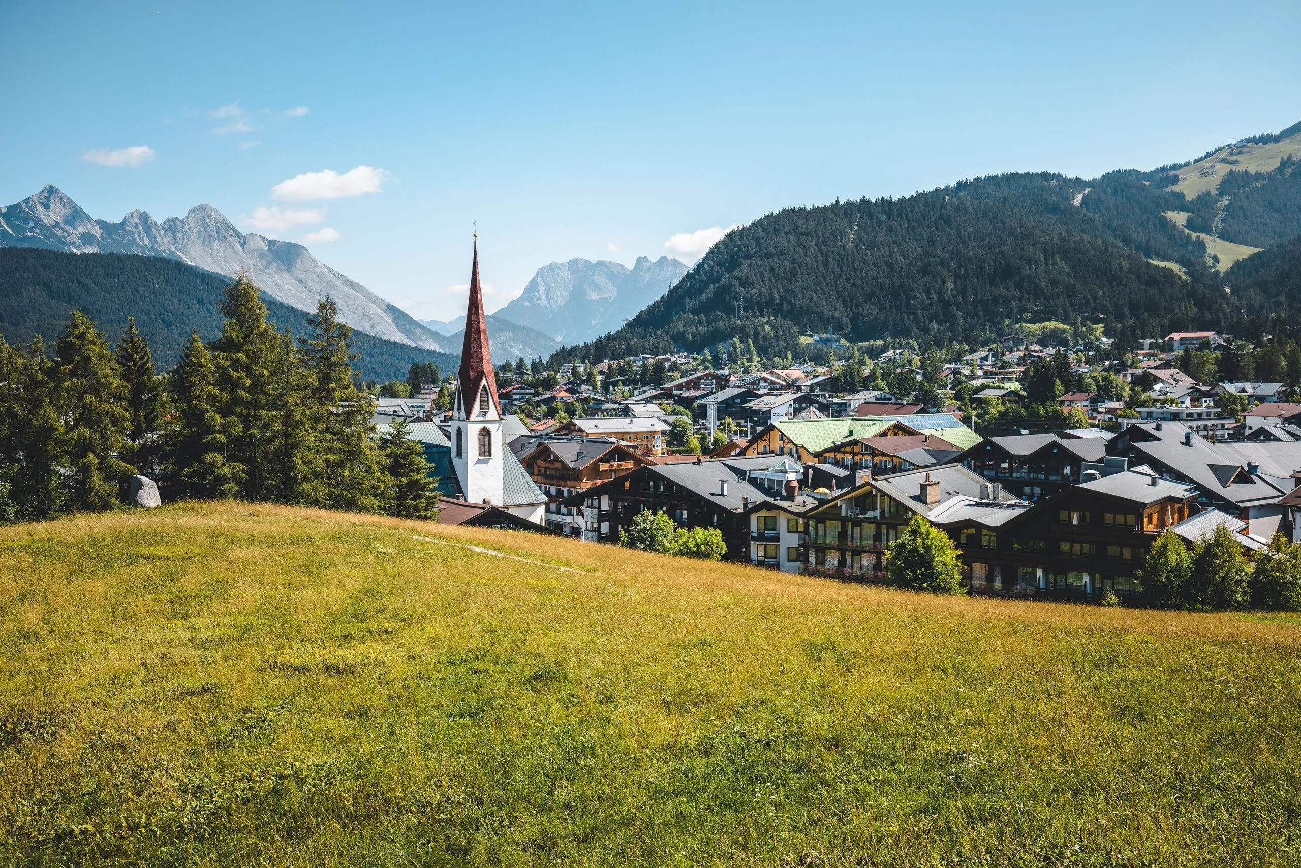 Exploring tour through Seefeld in summer
